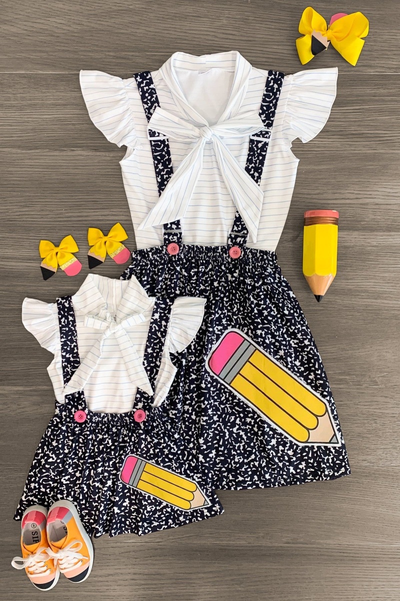 Buy Composition Notebook Suspender Skirt Set Online - Sparkle In Pink