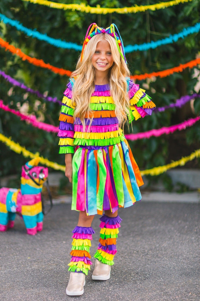 Rainbow PiñAta Girl Costume 4 Piece Set by Sparkle In Pink - Buy Online