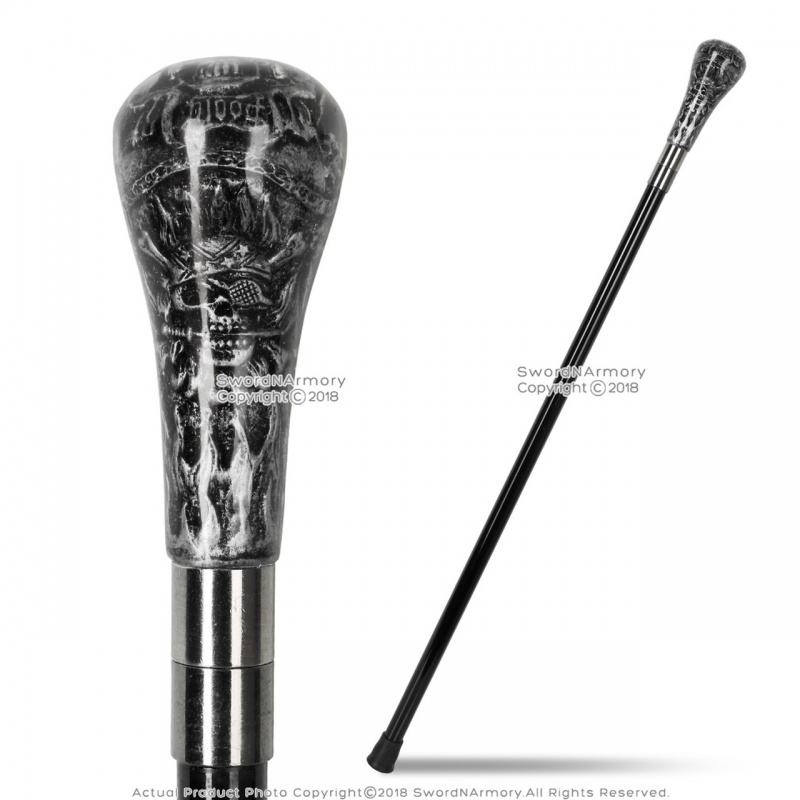 Pirate Skull Fantasy Walking Cane Glass Like Polyresin Handle Gentleman ...
