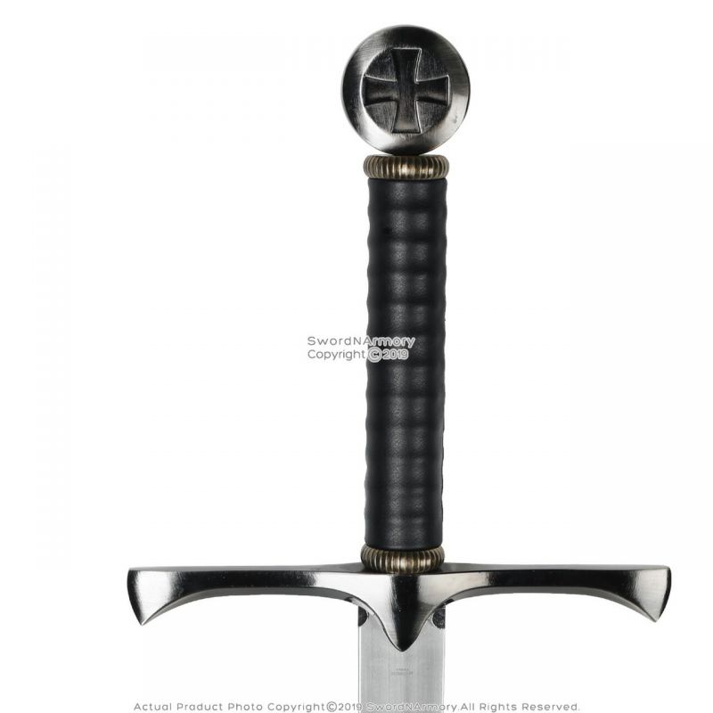 Templar Crusader Medieval Knight's Arming Sword With Scabbard Cross Pommel