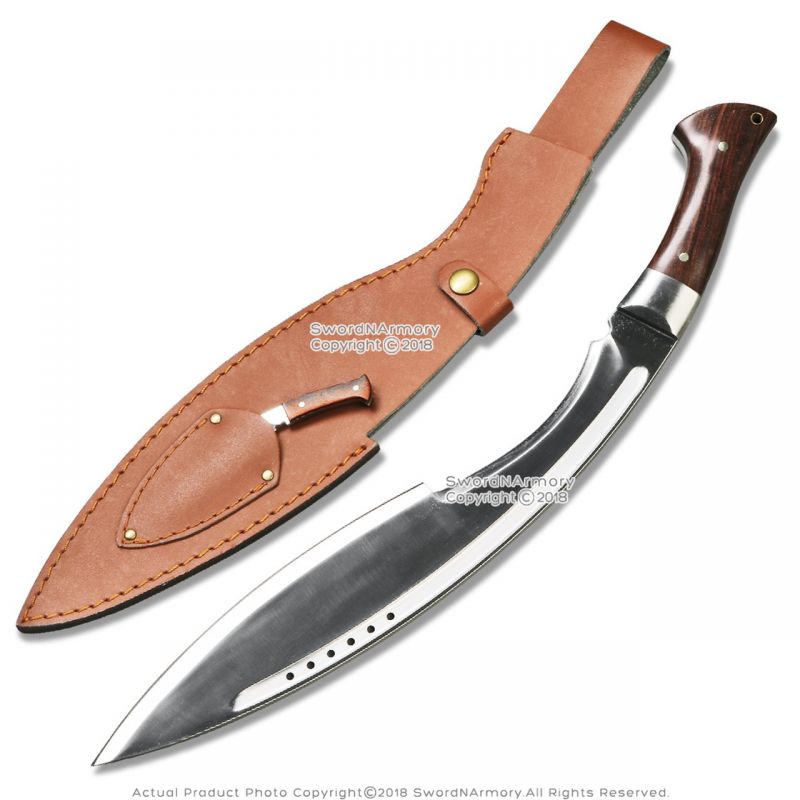 18.5" Kukri Fixed Blade Knife Machete Functional Full Tang Gurkha Blade ...