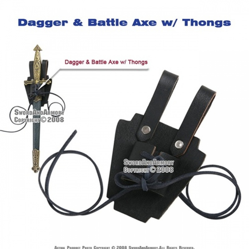Leather Medieval Frog For Dagger & Battle Axe With Thongs