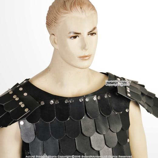 Medieval Viking Leather Round Scale Cuirass Riveted Armor Larp Cosplay