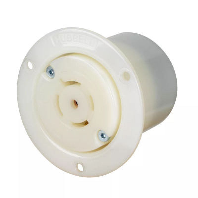 Buy Hubbell Edge HBL2526ST AC Flanged Outlet NEMA L22-20 Female White ...