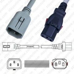 Buy IEC320 C14 Male Plug to C13 Connector W-Lock 1.2M/4FT 10A/250V ...