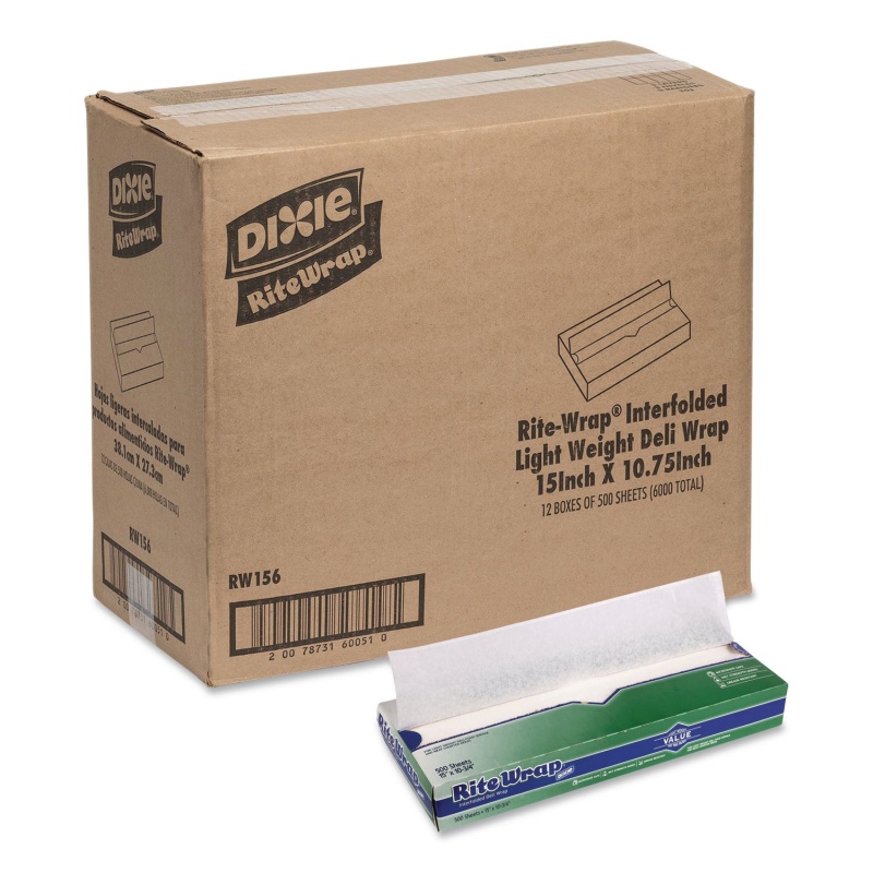Dixie Dry Wax Light Weight Deli Paper, 15.12 X 10.75, 500/Pack, 12 ...