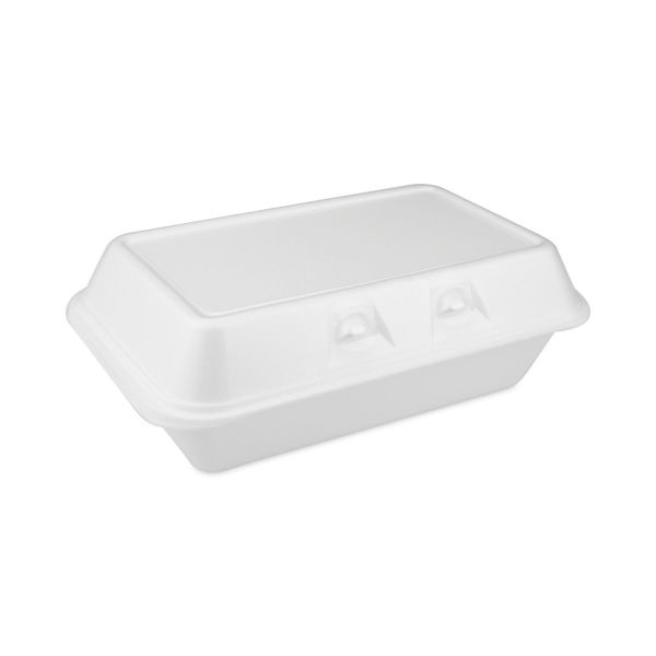 Pactiv Evergreen SmartLock Foam Hinged Lid Container, Medium, White, 220/Carton
