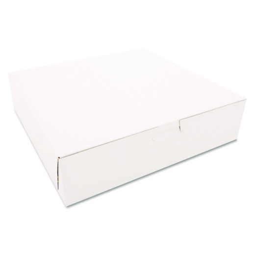 White One-Piece Bakery Boxes, 10 x 10 x 2.5, 250/Carton