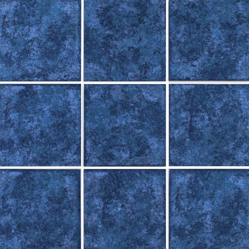 Barbados Blue Porcelain Tile - Glossy - 6" X 6", Per Pack: 14 Sqft
