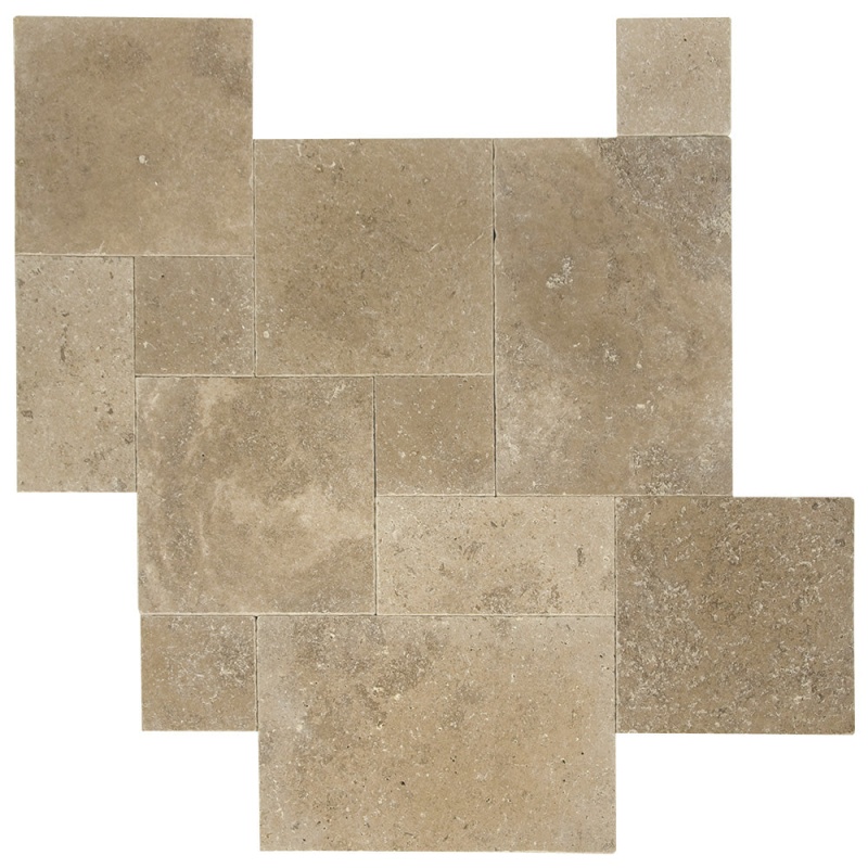 Noche Cross Cut Travertine Versailles Pattern - Tumbled - Various Sizes