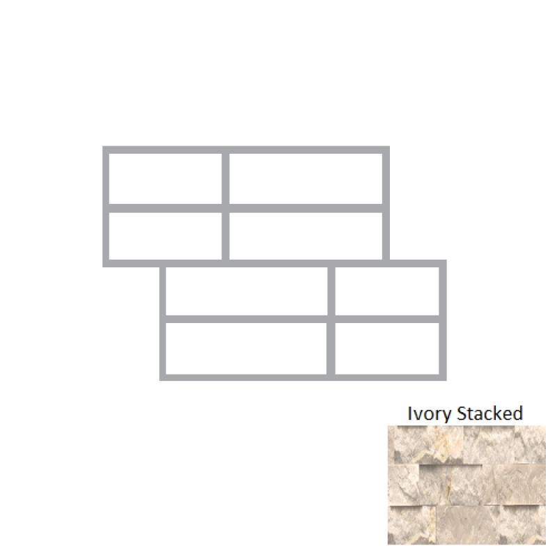 Structure Ivory Stacked Marble Ledgestone Corner - Split Face - 6" X 24"