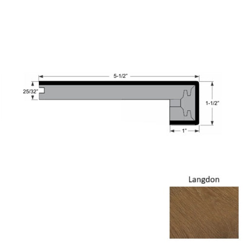 Dover Langdon Hardwood Moulding / Trim - 5 1/2" X 96" Square Stair Nose ...