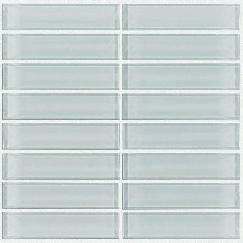 Cardinal Cloud Glass Mosaic Tiles - Stacked, Glossy, Outdoor-Ready for ...