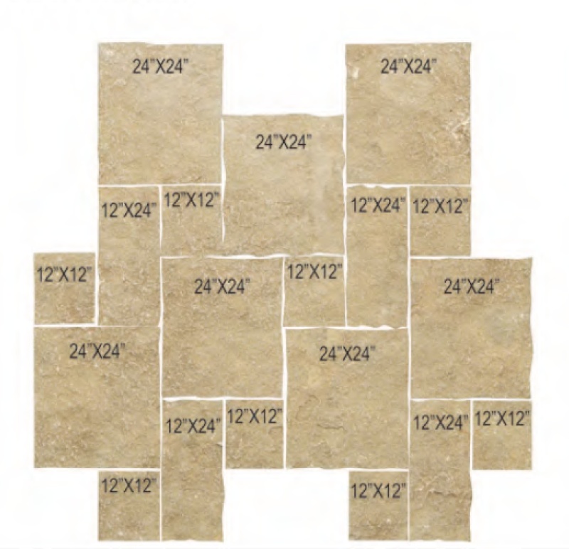 Antique Yellow Limestone Random Pattern - Natural Cleft Face & 4 Sides ...
