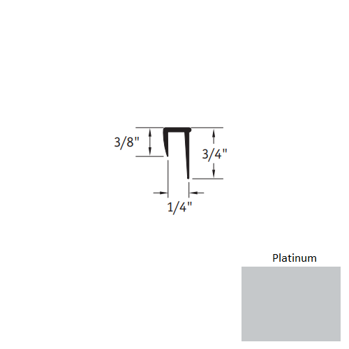 Johnsonite Platinum Vinyl Moulding / Trim - 1/4" X 12 Ft (144") Square ...