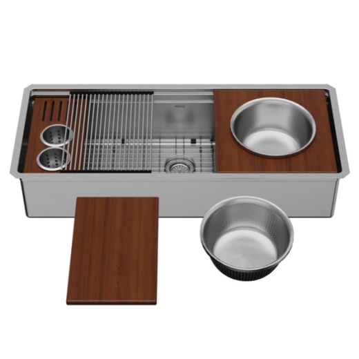 Ws.90.Pk1 Elite Stainless Steel Undermount Single Bowl Workstation ...