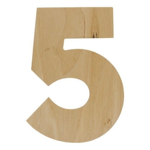 Buy Wooden Number 5 Cutout, 12" Online | Craft Your Masterpiece